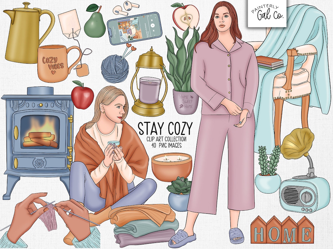 Stay Cozy Clip Art | Hygge, Fall Clipart Png Images | Atutmn, Cold ...