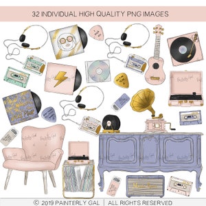 Vintage Soundtrack | Music Clip Art | Digital Art | Digital Scrap ...