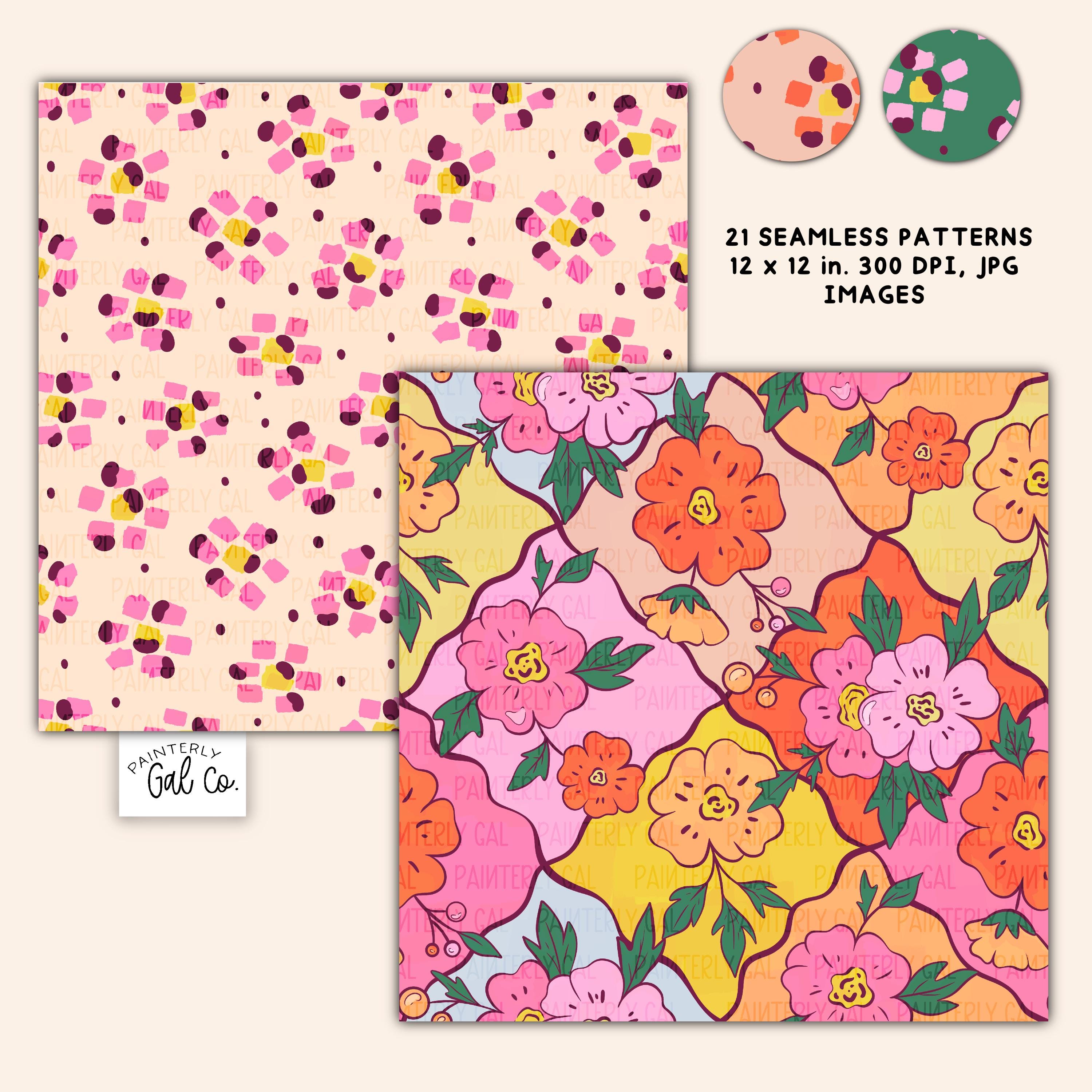Morning Bloom Digital Paper Pack, Spring, Floral Seamless Patterns - Etsy