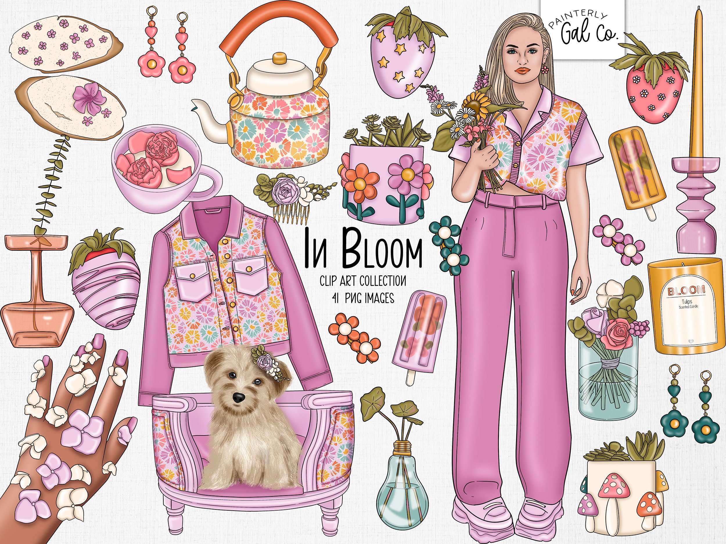 In Bloom Clip Art | Spring, Floral Clip Art Png Images | Digital ...