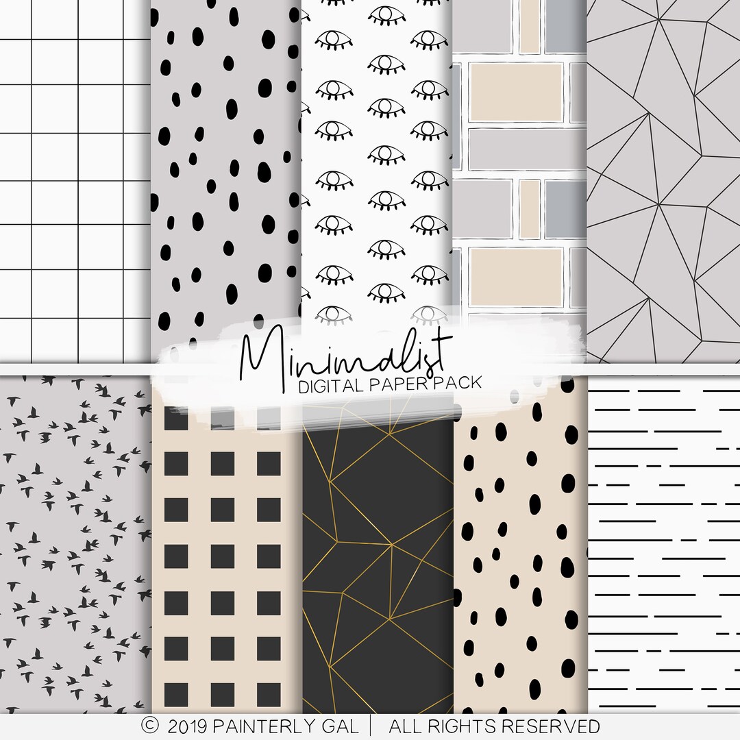 Minimalist Digital Paper | Simple, Geometric Seamless Pattern | Digital ...