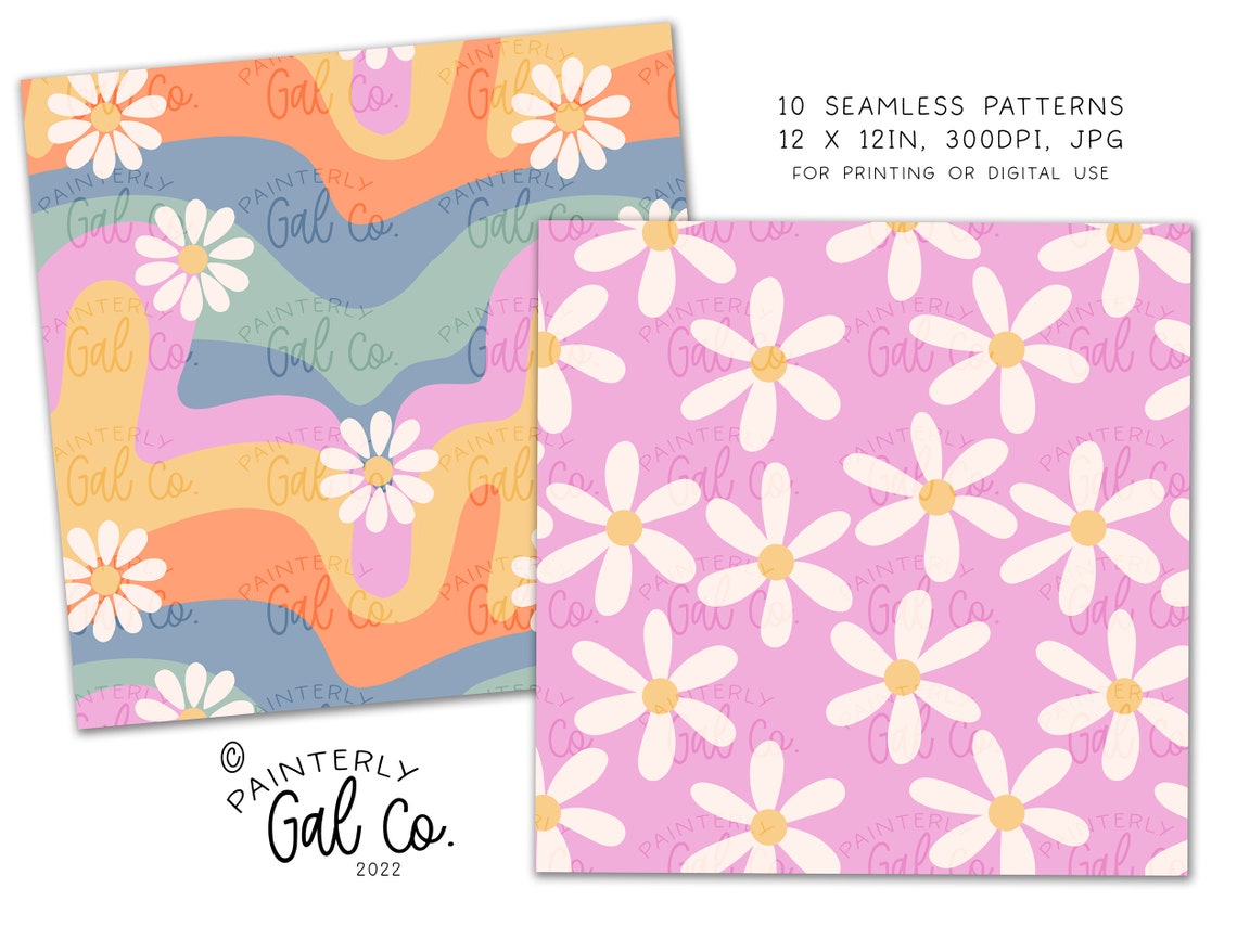 Stay Groovy 60s 70s Retro Seamless Pattern Digital | Etsy