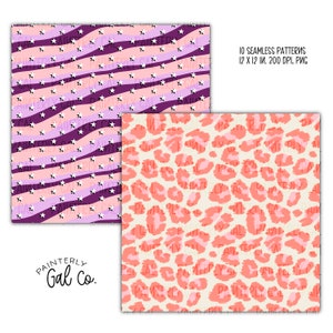 Retro Vibes Digital Papers | Abstract 90s 80s 70s Seamless Patterns ...