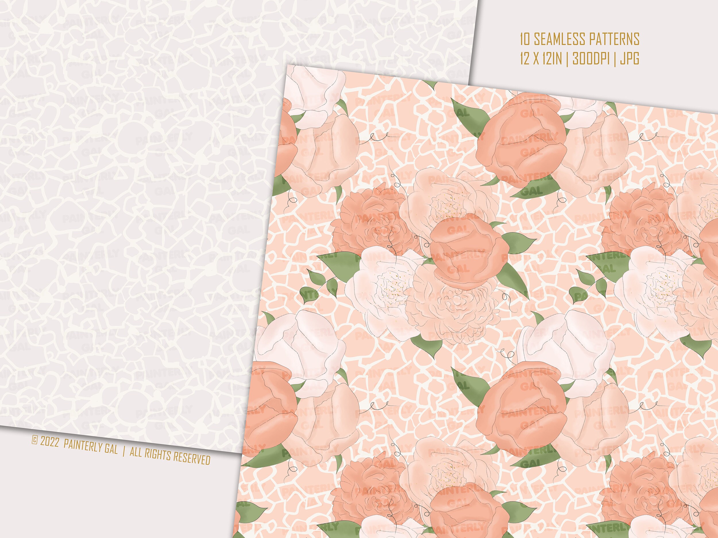 Just Married Digital Paper | Wedding Seamless Pattern | Digital ...