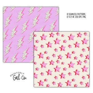 Retro Vibes Digital Papers | Abstract 90s 80s 70s Seamless Patterns ...