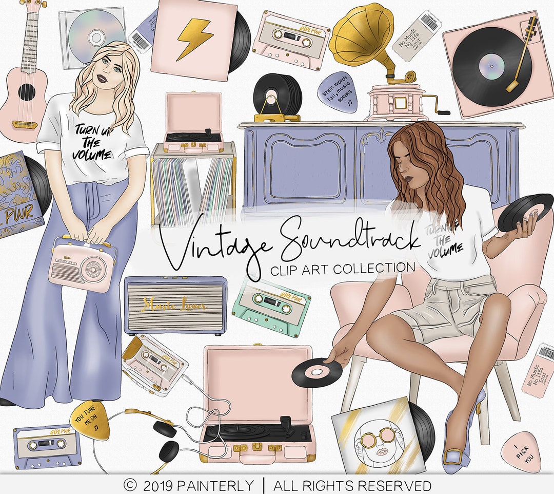 Vintage Soundtrack | Music Clip Art | Digital Art | Digital Scrap ...