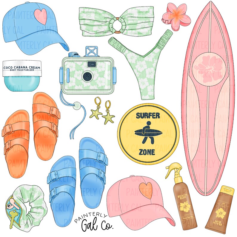 Surf's up Clip Art, Summer, Beach, Hawaii, Surfing Clipart Collection ...