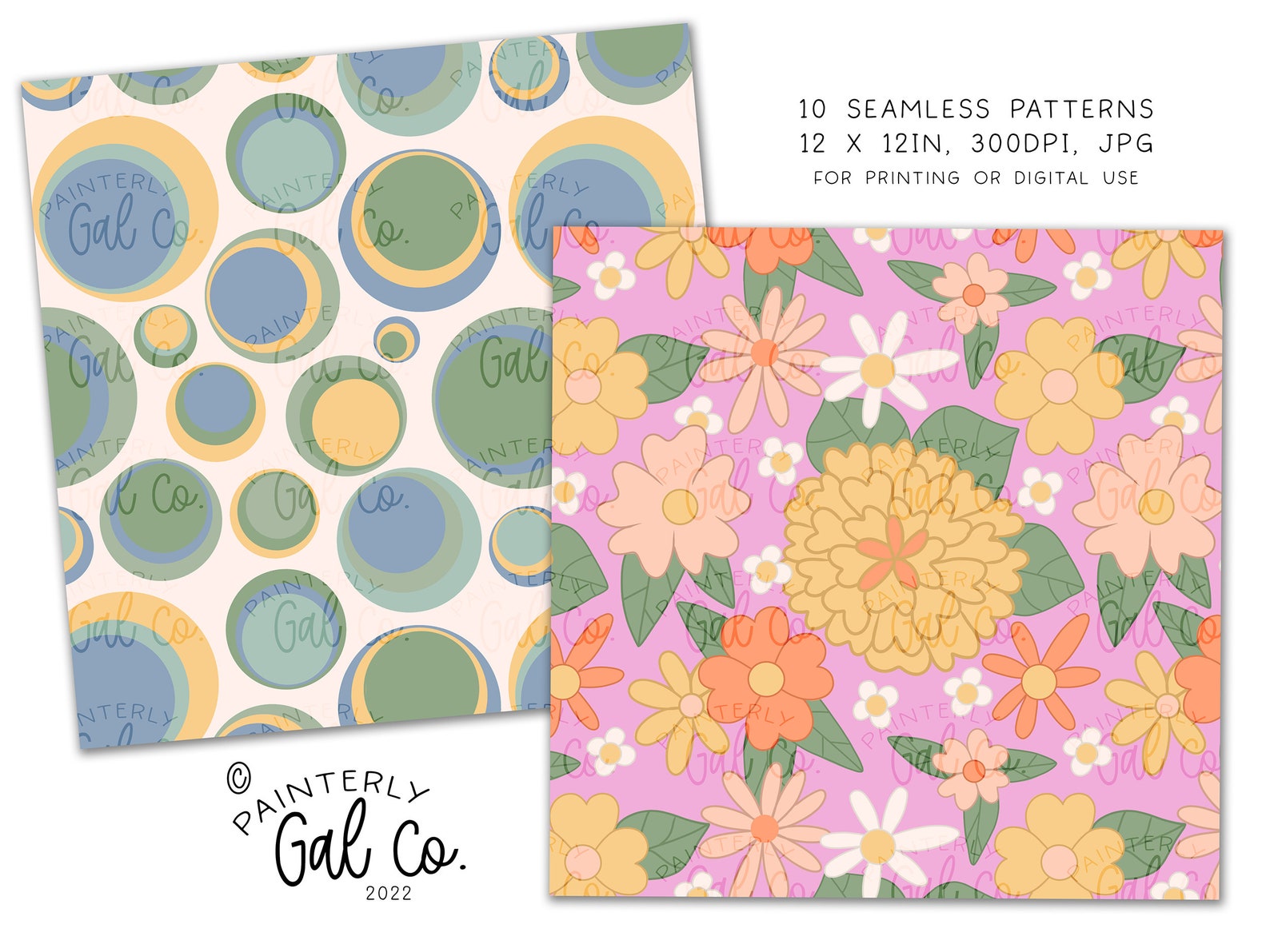 Stay Groovy 60s 70s Retro Seamless Pattern Digital | Etsy