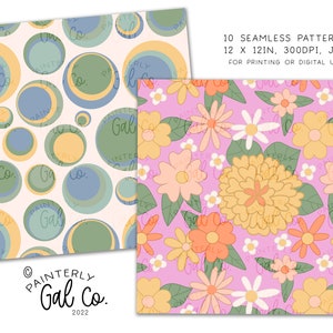 Stay Groovy | 60s, 70s Retro Seamless Pattern | Digital Scrapbooking ...