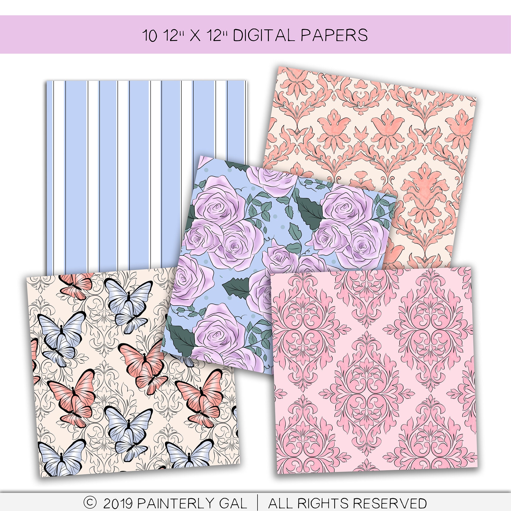 Vintage Romance Digital Papers Vintage Floral Seamless | Etsy