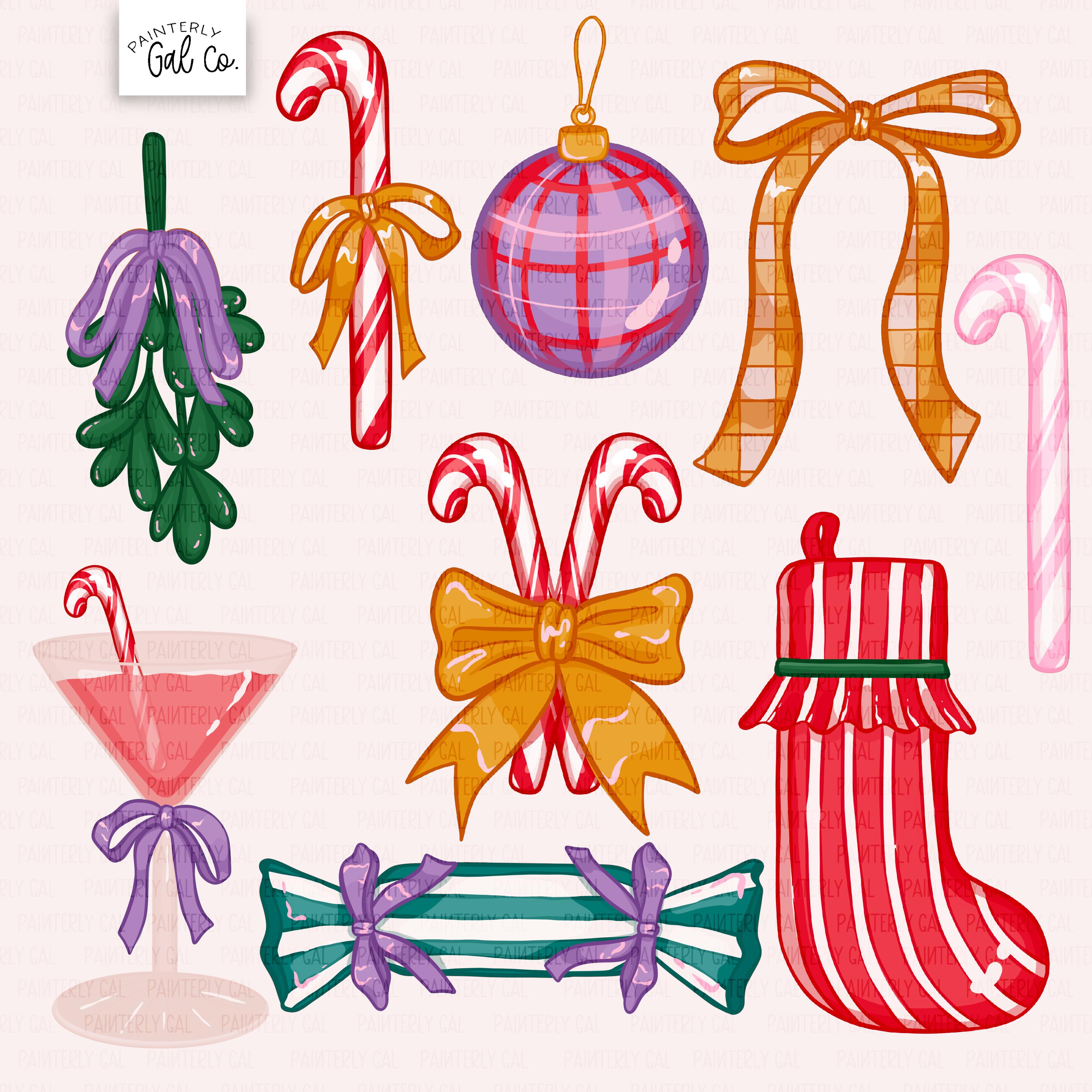 Holiday Cheer Clip Art, Christmas Digital Stickers, Circus Christmas ...