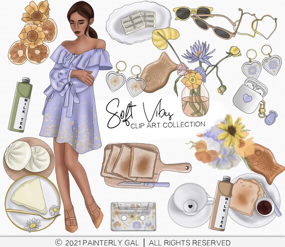 Soft Vibes Clip Art Digital Art Digital Scrap Booking - Etsy