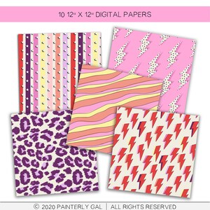 Retro Vibes Digital Papers Abstract 90s 80s 70s Seamless Patterns ...