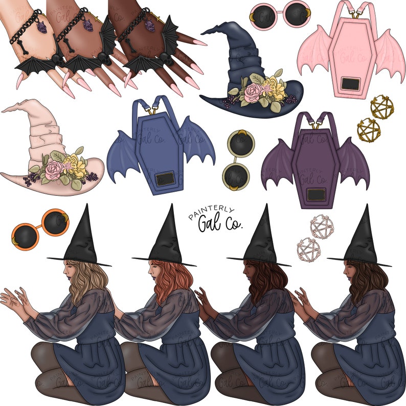 Witches Brew Halloween Clip Art Witch Digital Stickers - Etsy