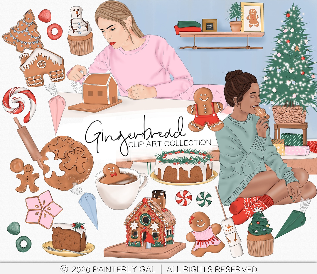 Gingerbread Christmas Clip Art Digital Art Digital Scrap Booking ...