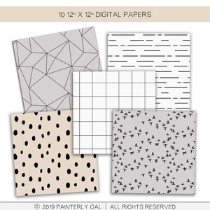 Minimalist Digital Paper | Simple, Geometric Seamless Pattern | Digital ...