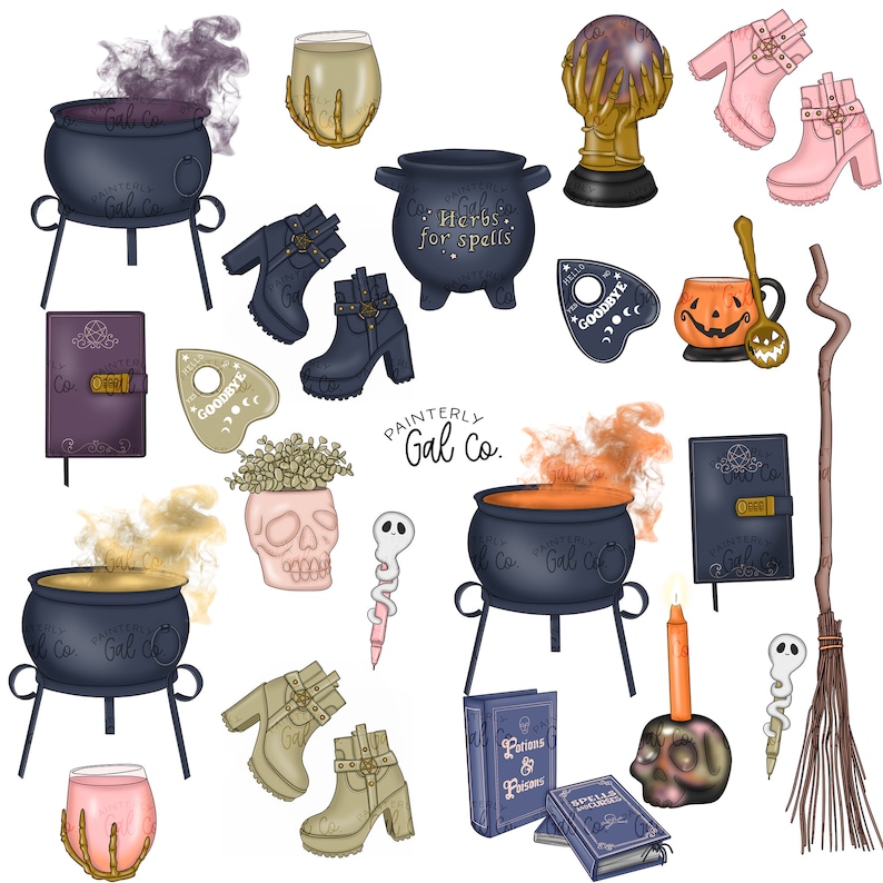 Witches Brew | Halloween Clip Art, Witch Digital Stickers - Etsy