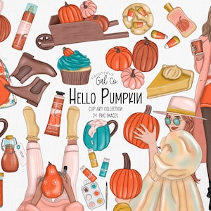 Hello Pumpkin | Autumn Clipart. Fall, Pumpkin Digital Art, Digital ...