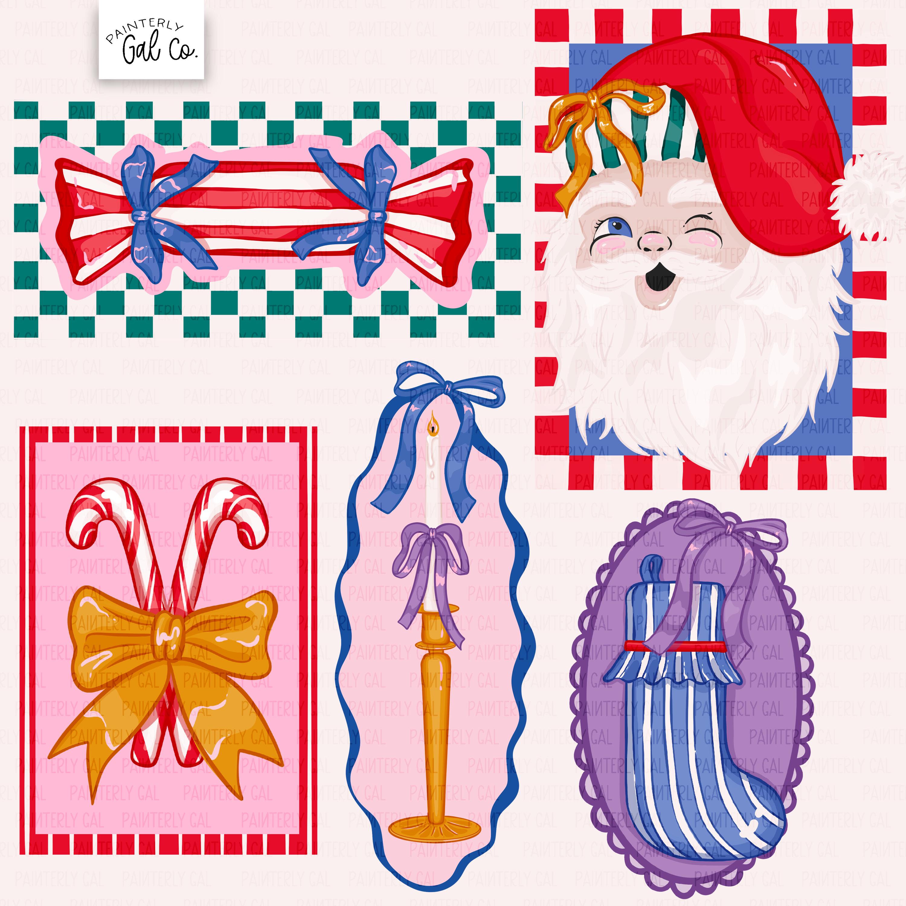 Holiday Cheer Clip Art, Christmas Digital Stickers, Circus Christmas ...