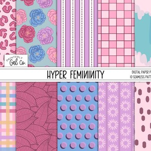 Hyper Femininity | Seamless Pattern | Digital Scrapbooking Paper. - Etsy