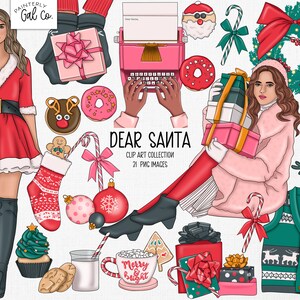 Dear Santa | Christmas Clip Art, Holidays, Xmas, Santa Digital Stickers ...