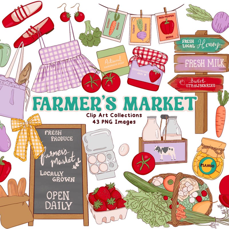 Farmers Market Clipart - Etsy