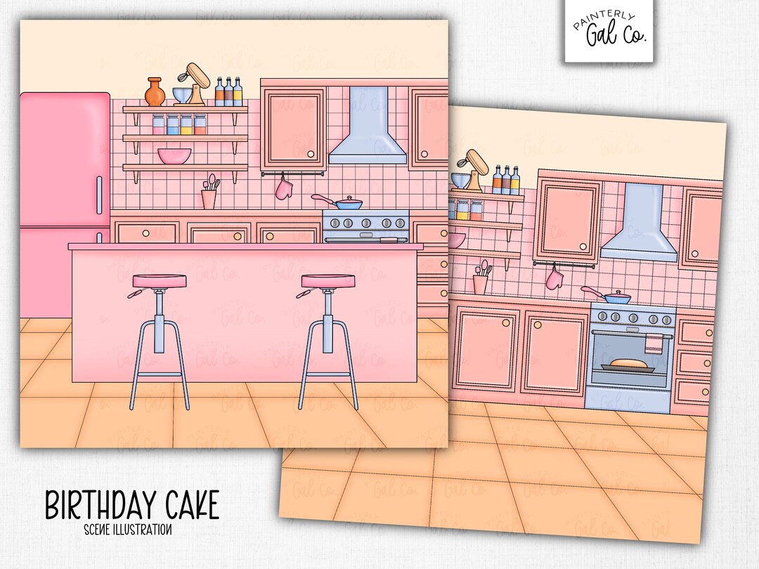 Birthday Cake Illustration | Add On. - Etsy