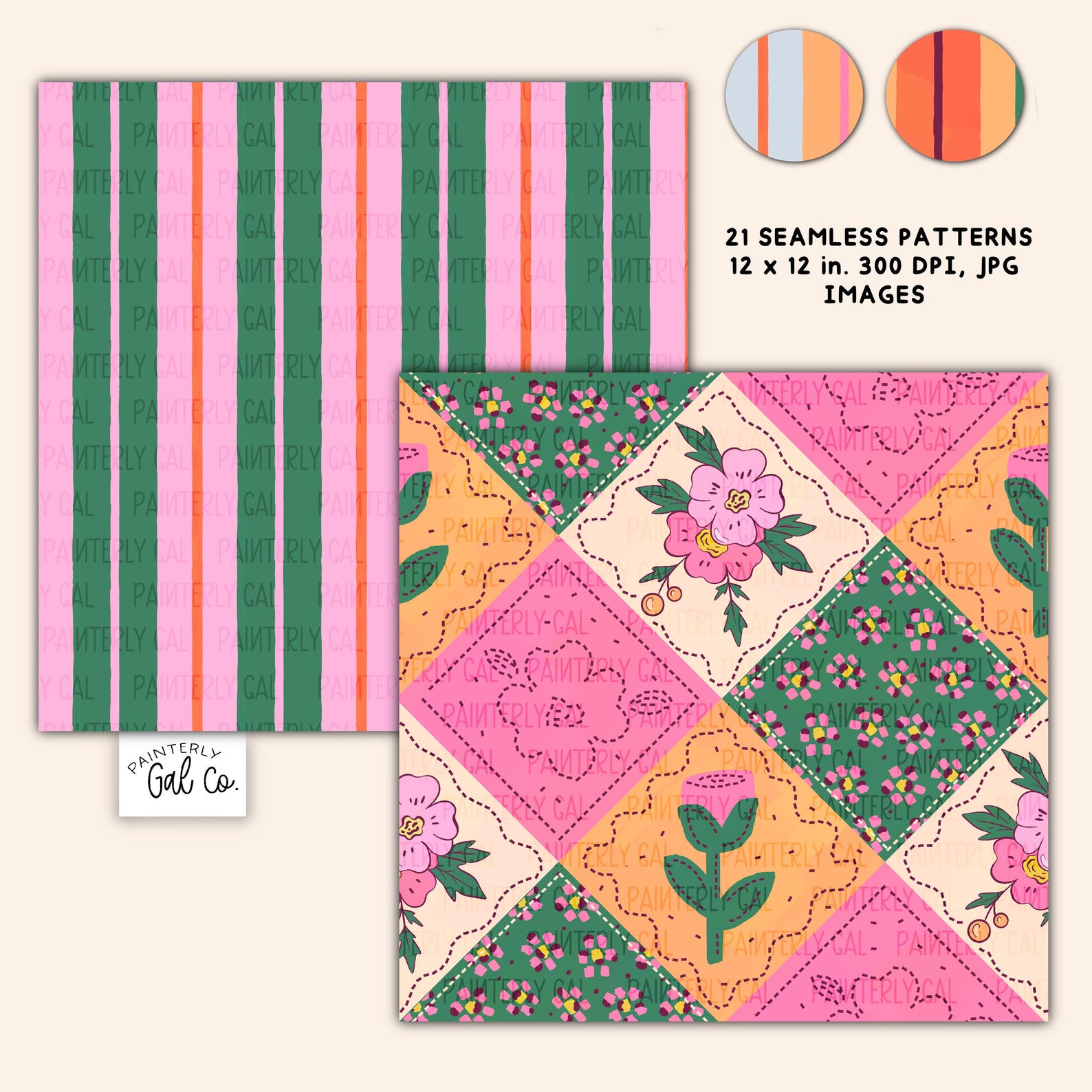 Morning Bloom Digital Paper Pack, Spring, Floral Seamless Patterns - Etsy