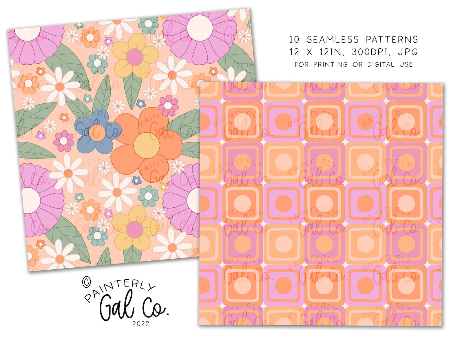 Stay Groovy 60s 70s Retro Seamless Pattern Digital | Etsy