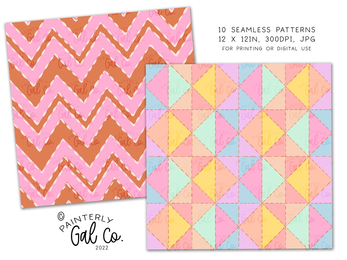 Festival Fun Digital Papers | Fair, Circus, Carnival Seamless Patterns ...