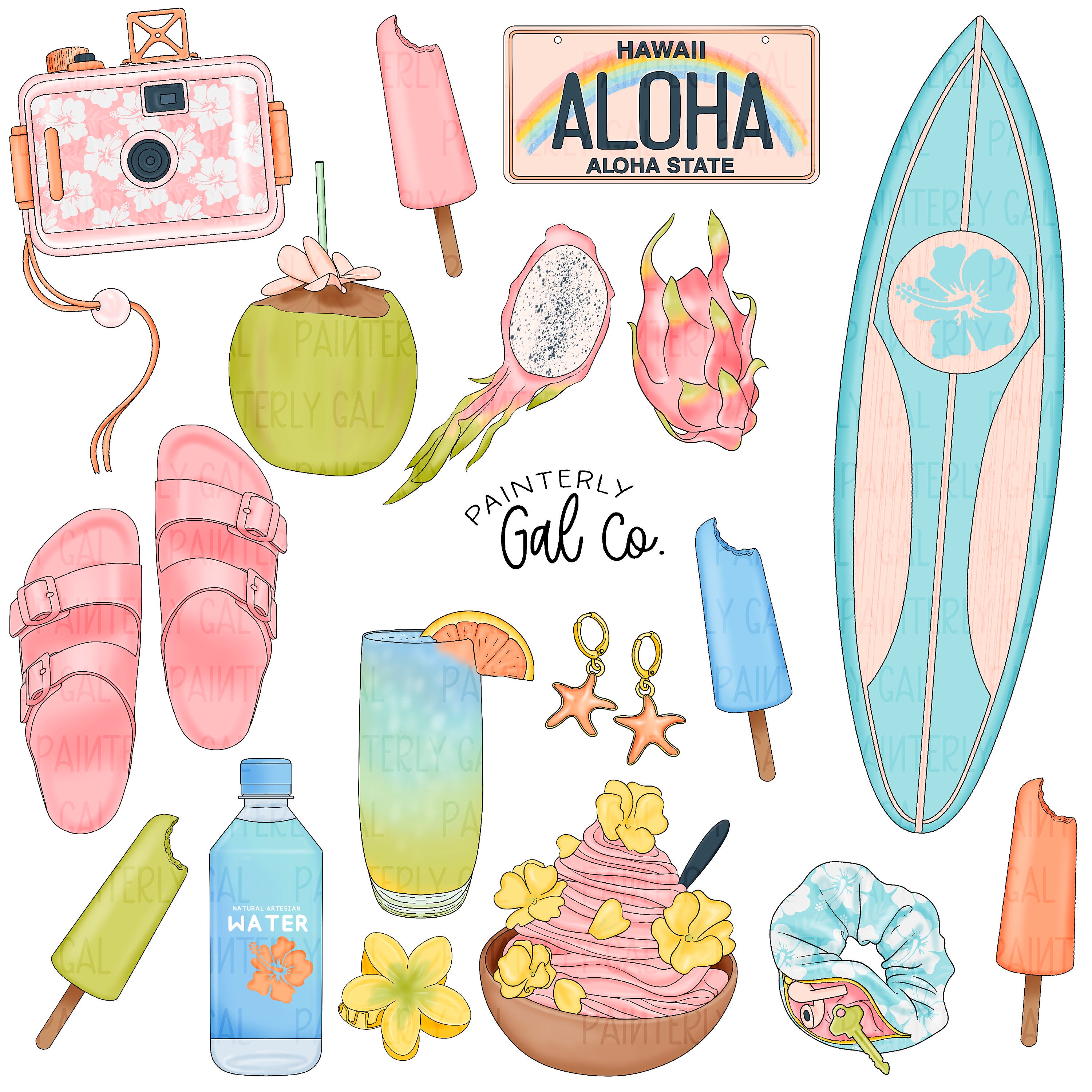 Surf's up Clip Art, Summer, Beach, Hawaii, Surfing Clipart Collection ...