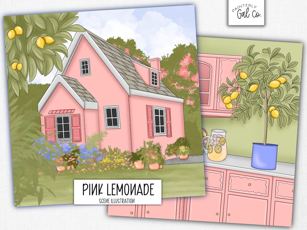 Pink Lemonade Illustrations | Clip Art Add On. - Etsy
