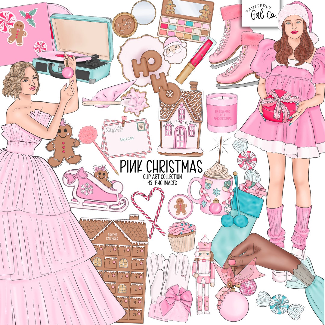 Pink Christmas Clip Art | Holidays, Christmas Clipart Png Images ...