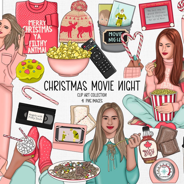 Movie Night Clip Art - Etsy