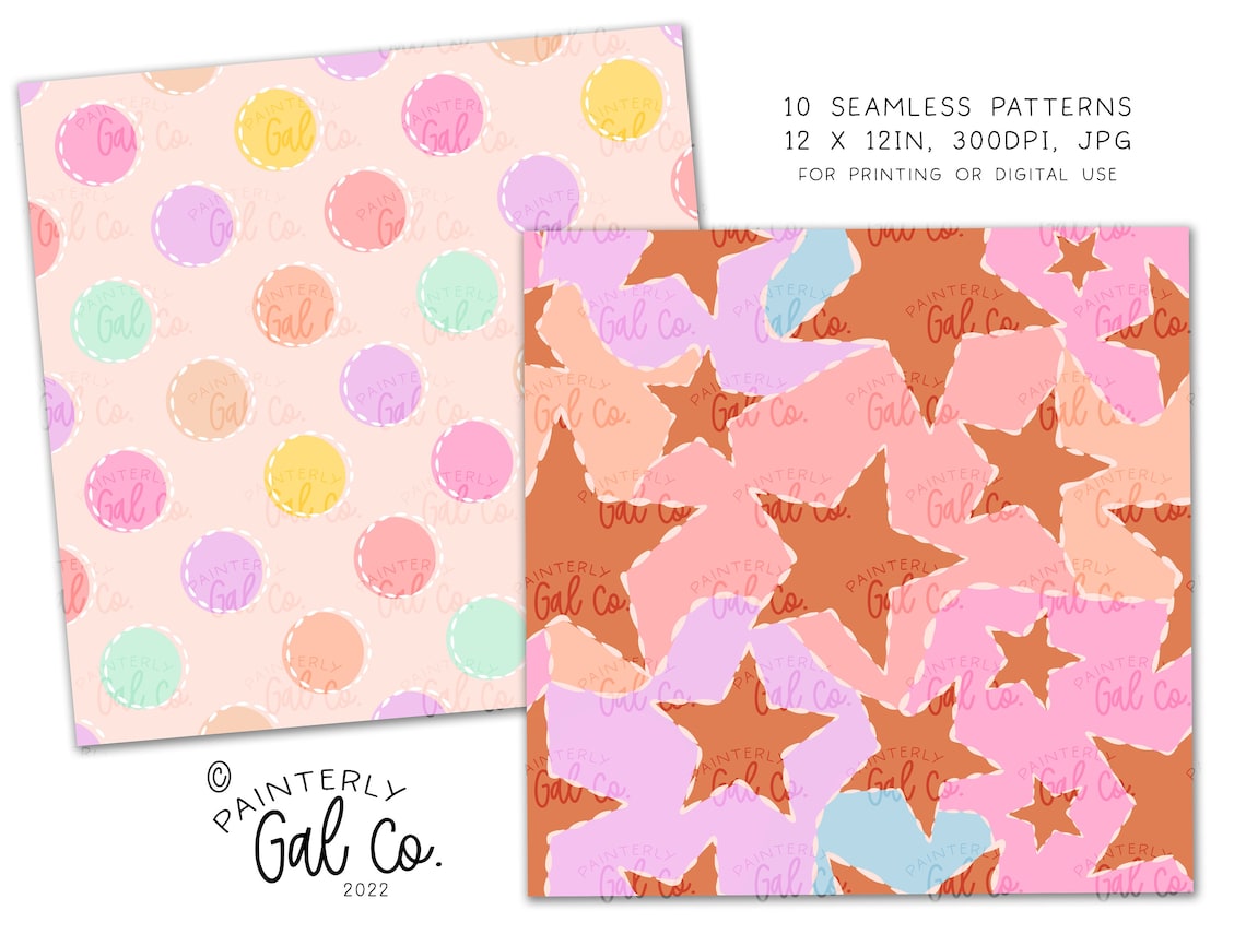 Festival Fun Digital Papers | Fair, Circus, Carnival Seamless Patterns ...