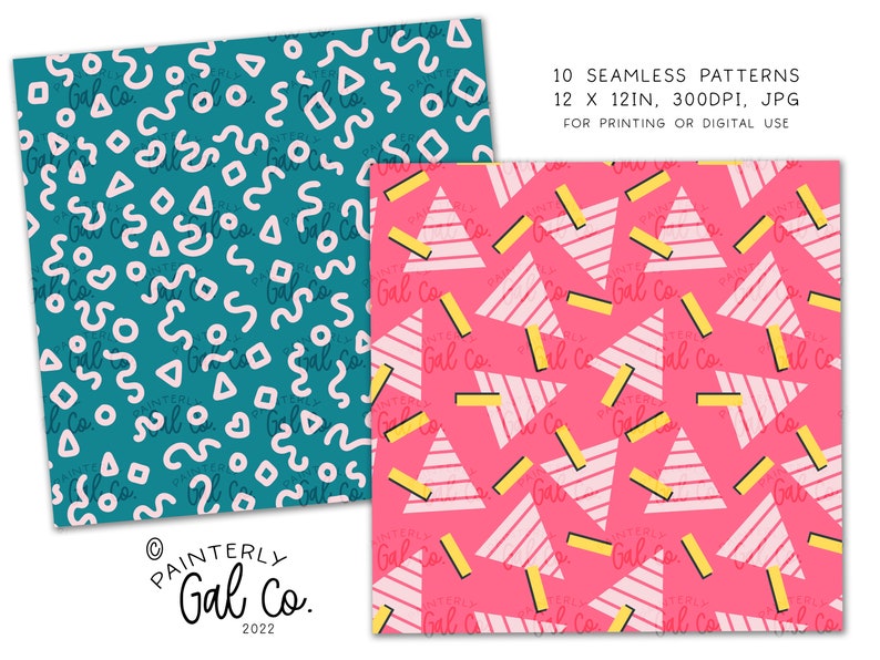 Retro Miami Digital Papers Retro Summer Seamless Patterns - Etsy