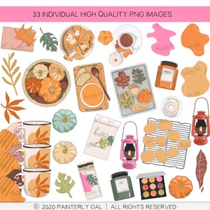 Hello Fall Clip Art | Autumn Digital Art | Digital Scrap Booking ...