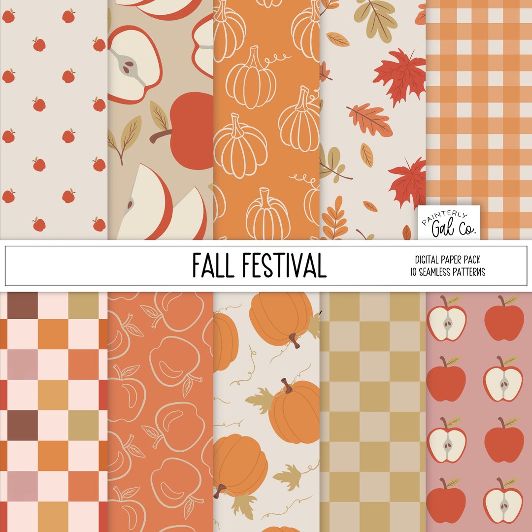 Fall Festival Digital Papers - Etsy