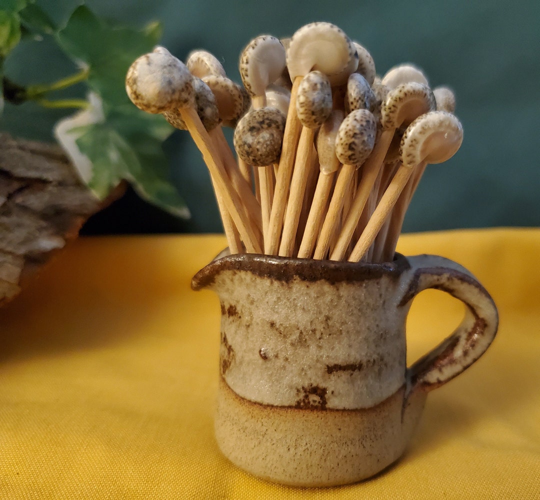 48 Mini-sundial Seashell Cocktail Picks in a Vintage Abaty Stoneware of ...