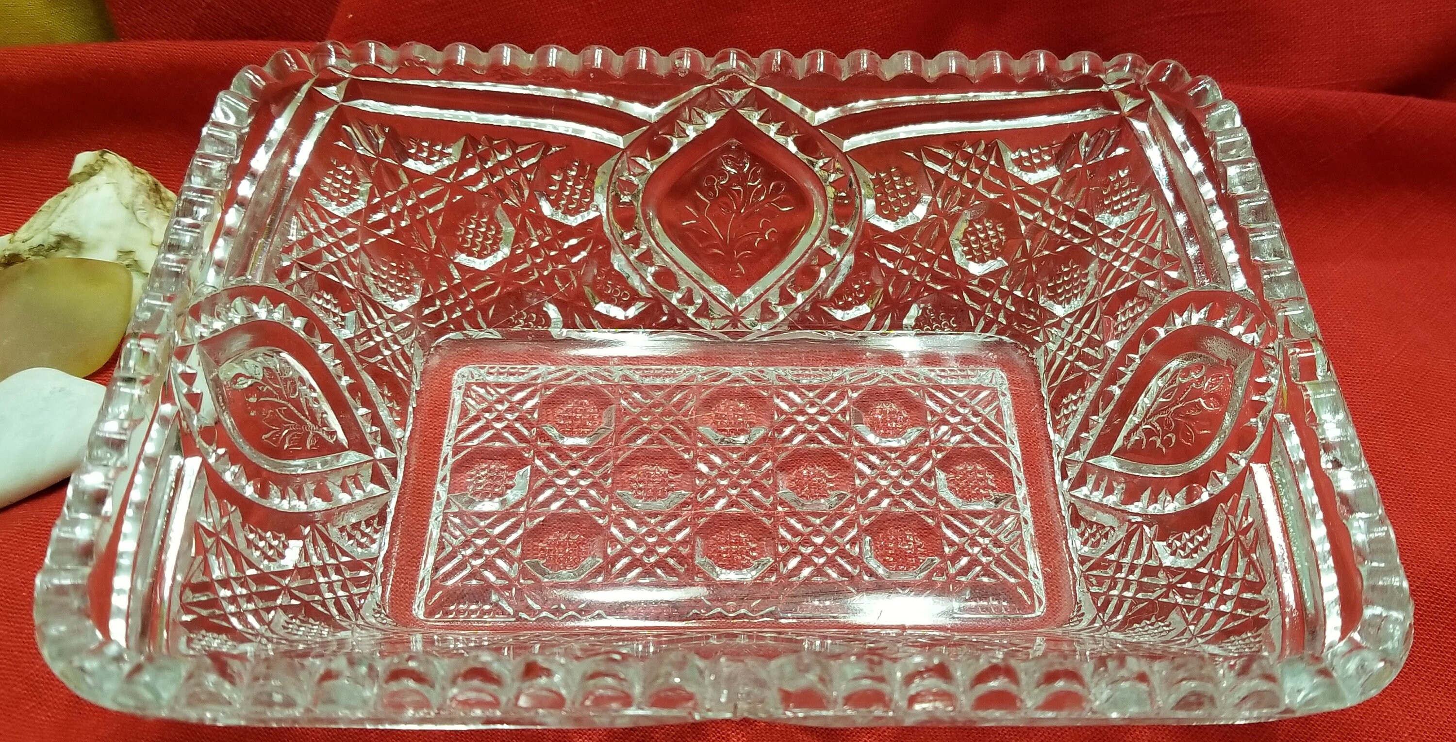 Vintage EAPG Clear Pressed Glass Rectangular Bowl Dish - Etsy