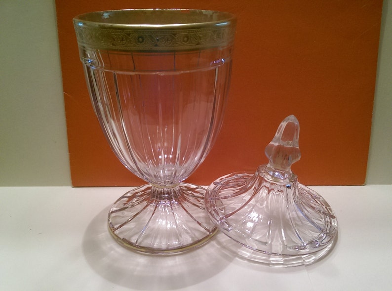 Heisey Glass Company Lidded Candy Jar Compote and Nut Bowl Set Signed ...