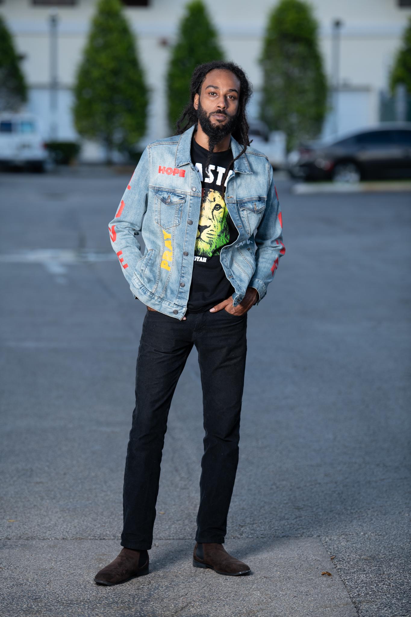 Cooyah Men's Rasta Lion Denim Jacket Hand-printed - Etsy