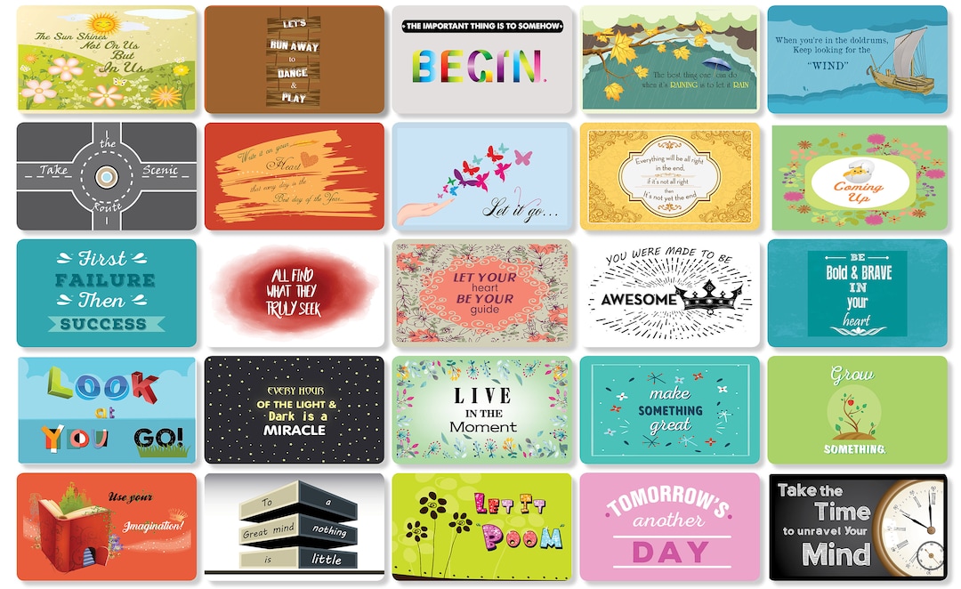 25 Motivational Mini Quote Cards | Motivational Prints | Card Set ...