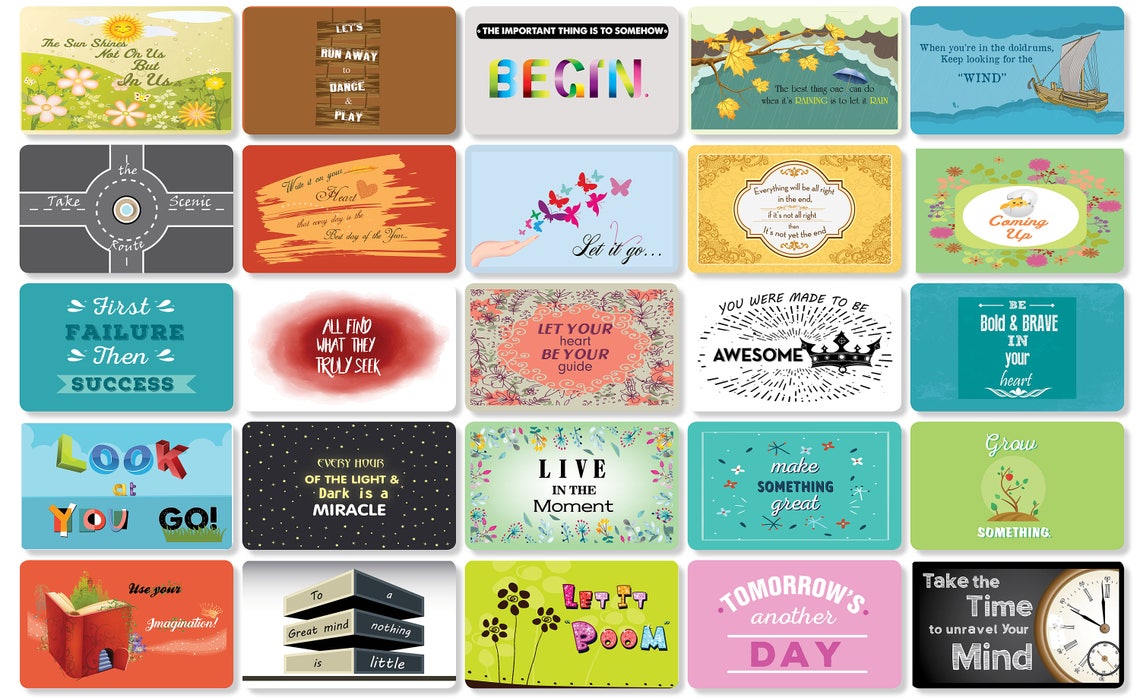 25 Motivational Mini Quote Cards | Motivational Prints | Card Set ...