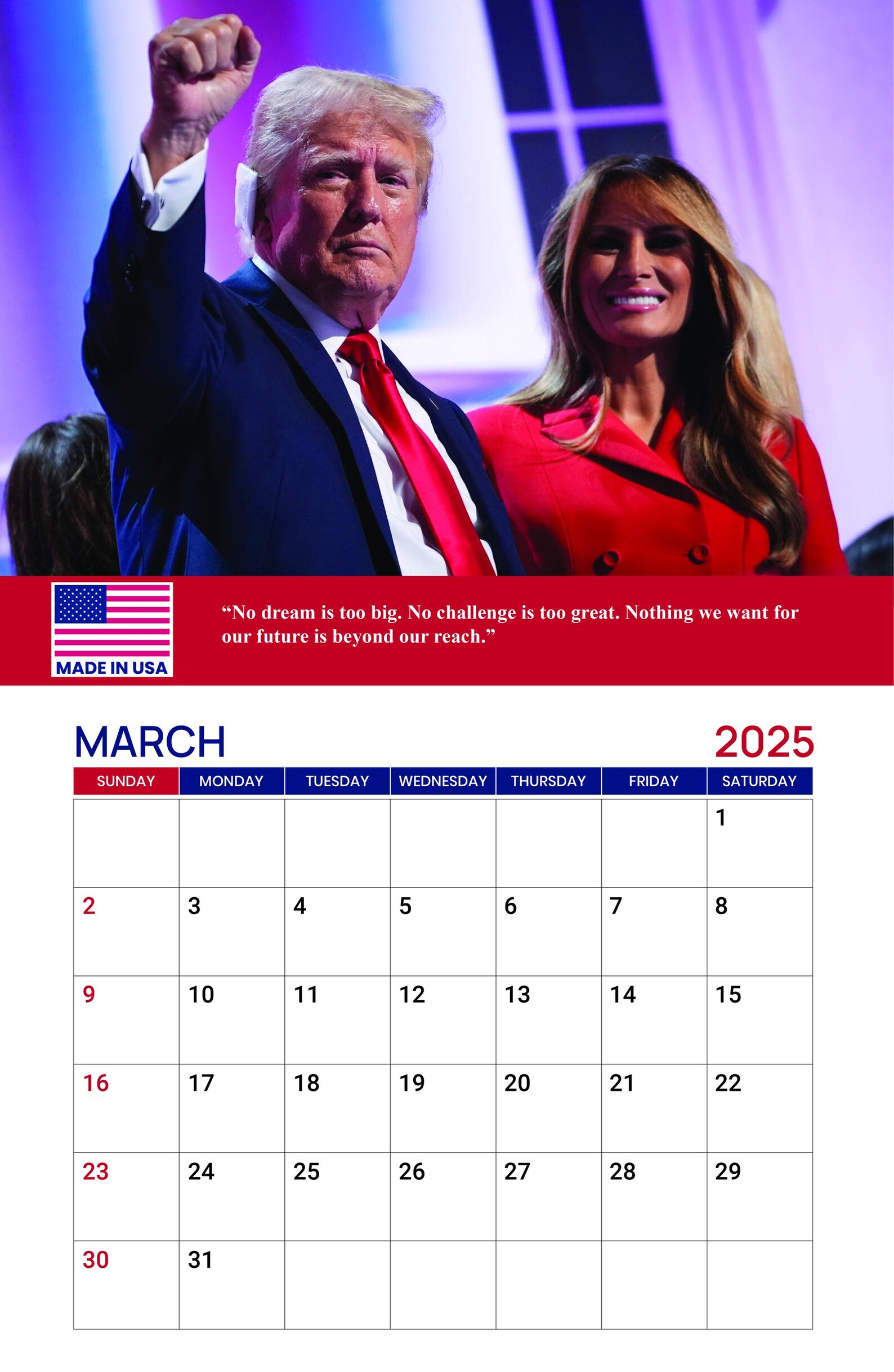 Trump Monthly Wall Calendar 2025, Donald Trump Gifts, 45 47 President ...