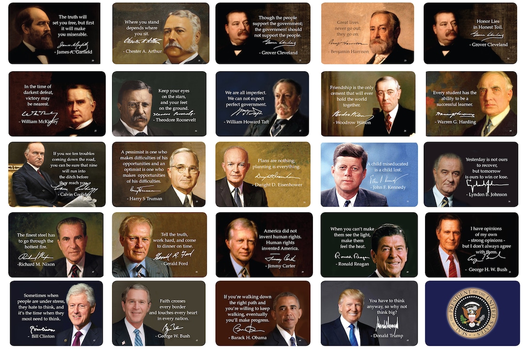 President Quote Cards | US Presidents Gift | President Quote Gift ...