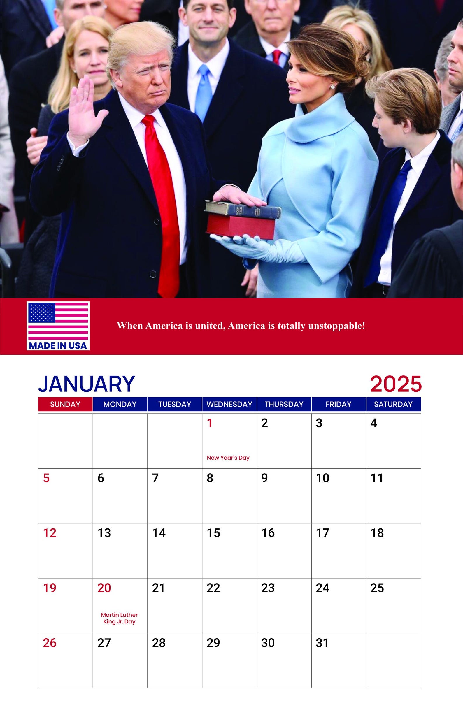 Trump Monthly Wall Calendar 2025, Donald Trump Gifts, 45 47 President ...