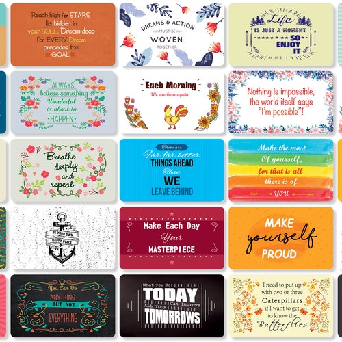 25 Beautiful Motivational Quote Cards Thick Stock Paper Back - Etsy