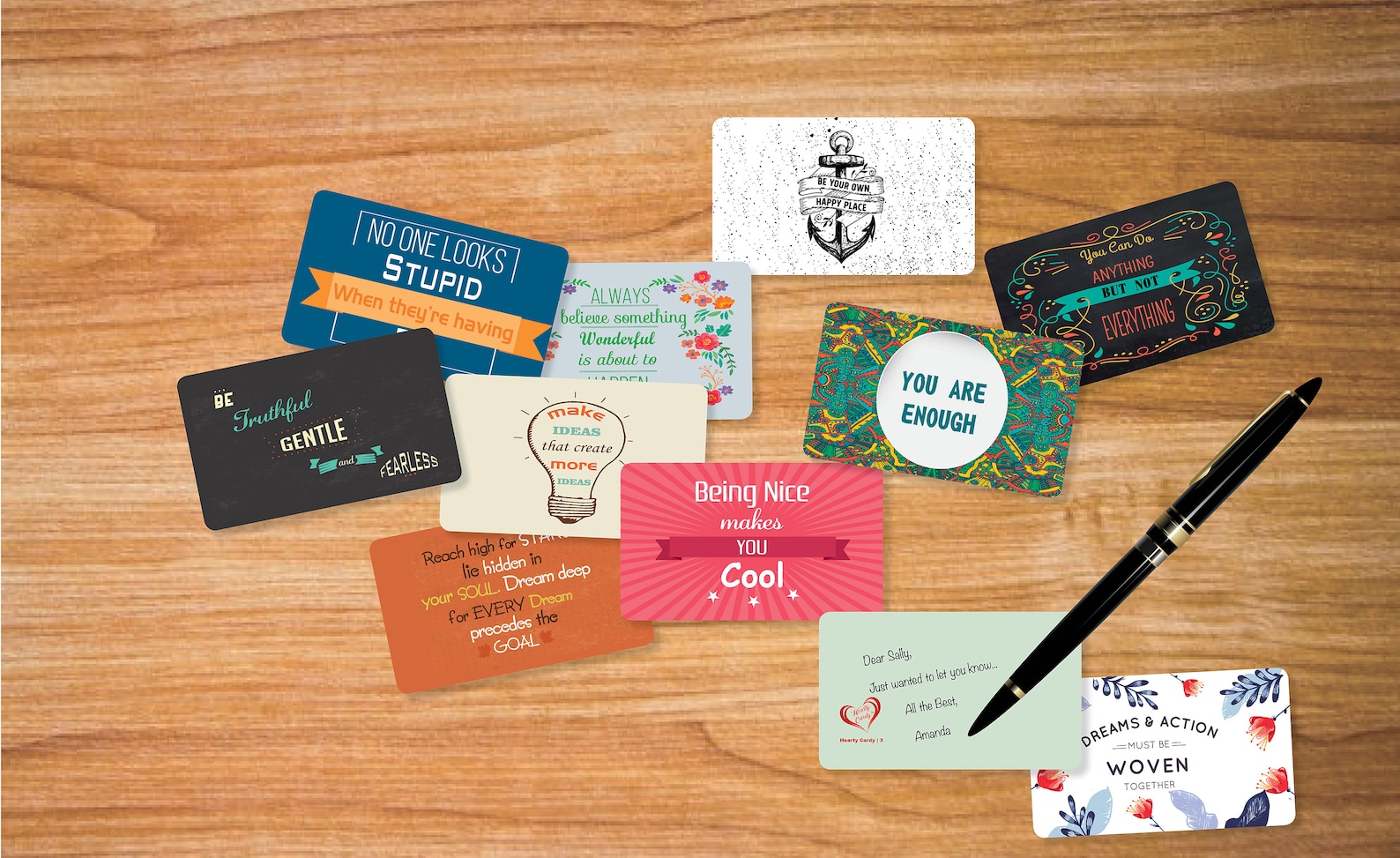 25 Beautiful Motivational Quote Cards, Thick Stock Paper, Back of Card ...