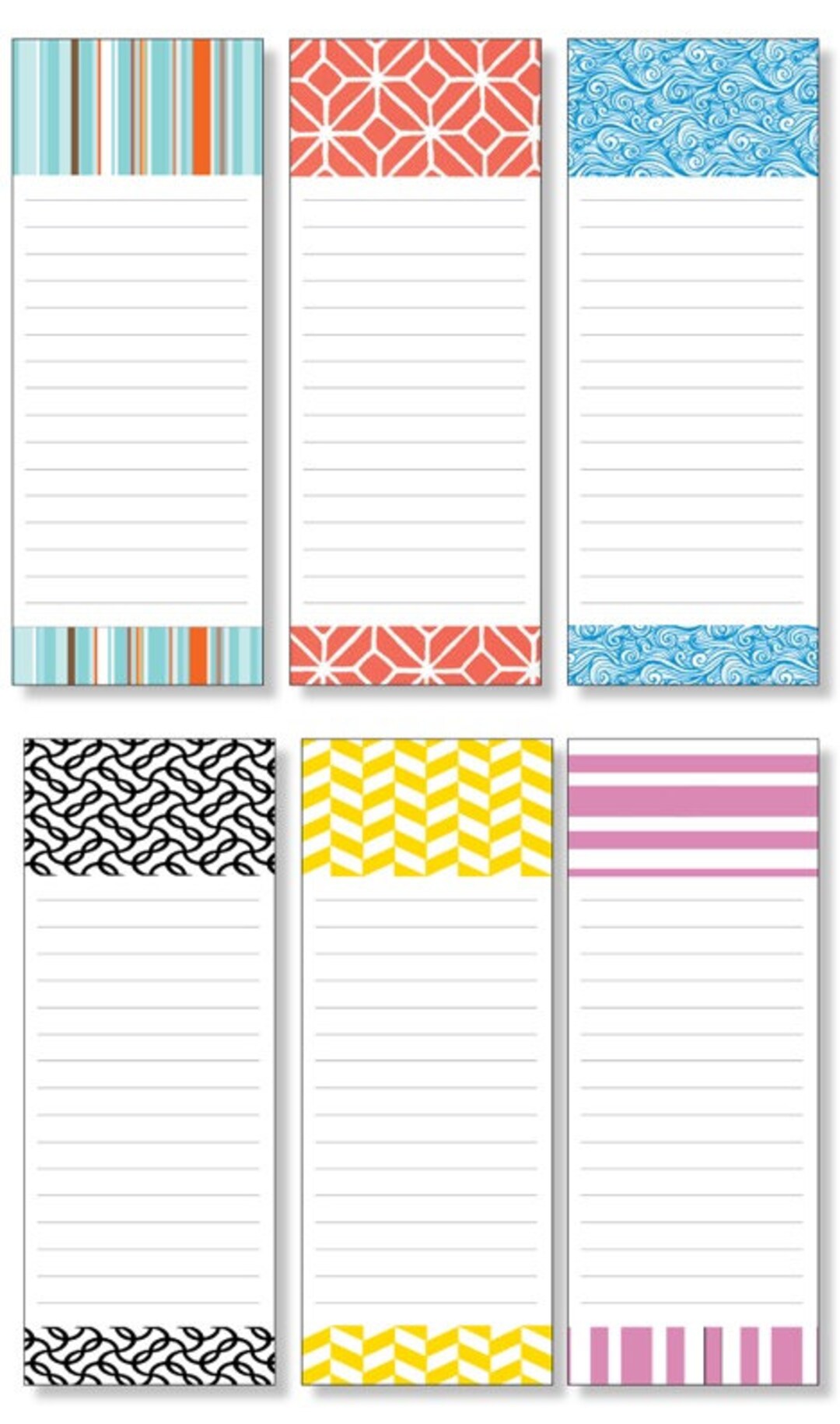 Set of 6 Note Pads | Multicolor Notepads | 50 Sheets Writing Pad | Tear ...
